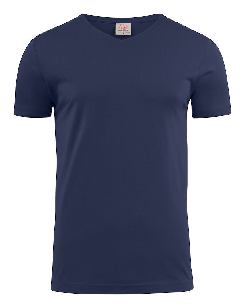 Heavy V-neck - Herre - Navy - Printer 2264024 – Modekompagniet.dk